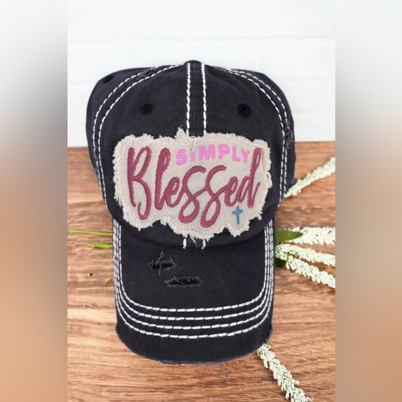 Accessories | Simply Blessed Baseball Cap Dark Gray Distressed Brim ...